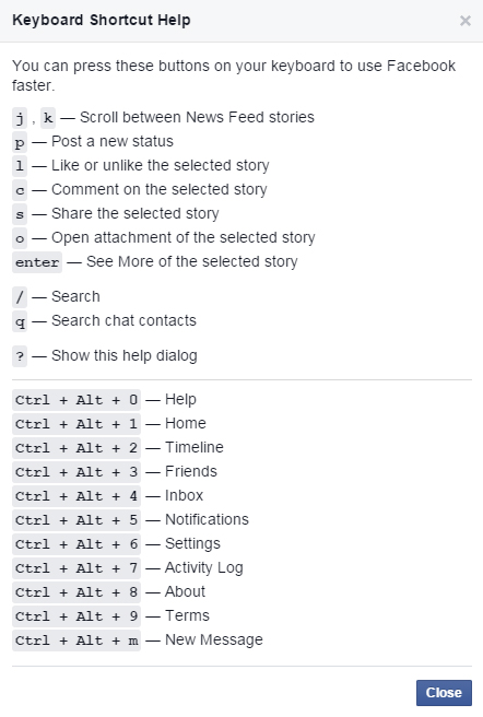 Complete List of Facebook Shortcut Keys – TECHVERSE Complete List of Facebook Shortcut Keys – TECHVERSE
